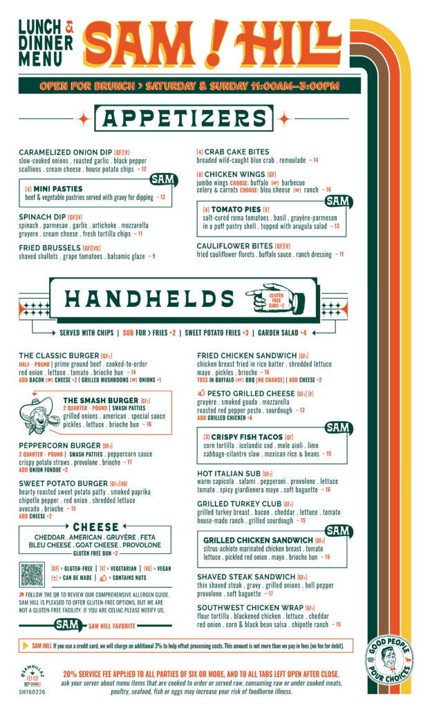 Lunch & Dinner – Sam Hill